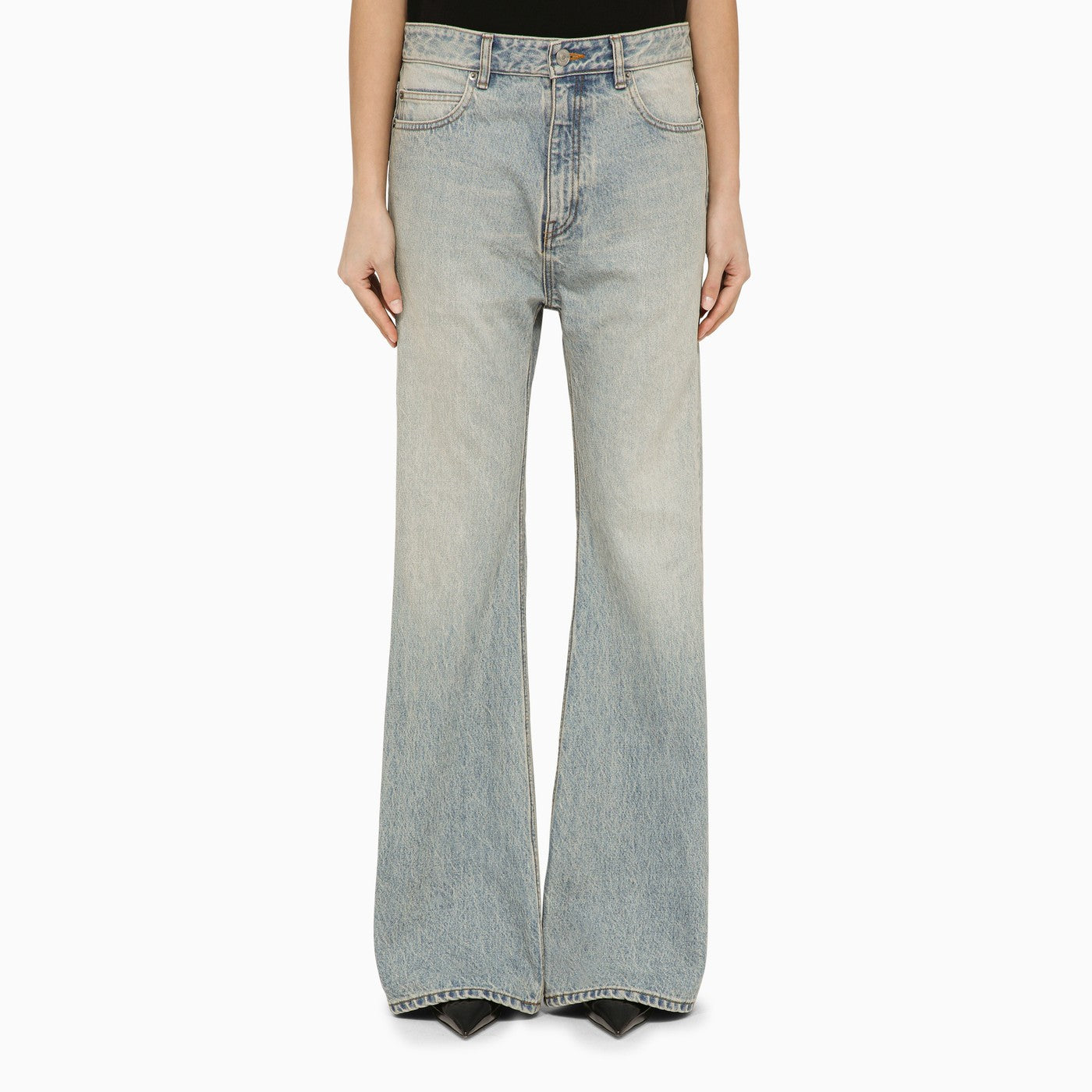 BALENCIAGA Flared Denim Pants フレアデニム Balenciaga Denim Flared Jeans In Light Blue - 44% Off | Editorialist